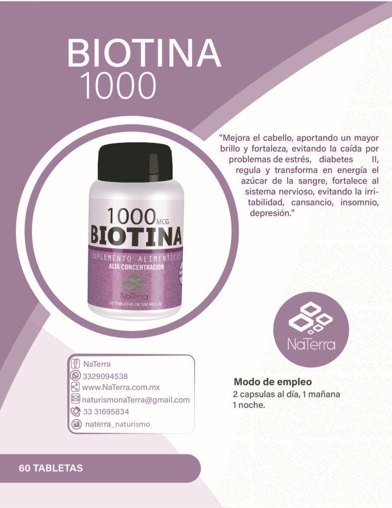 Biotina 10 000MCG 60 Tabletas – NATERRA